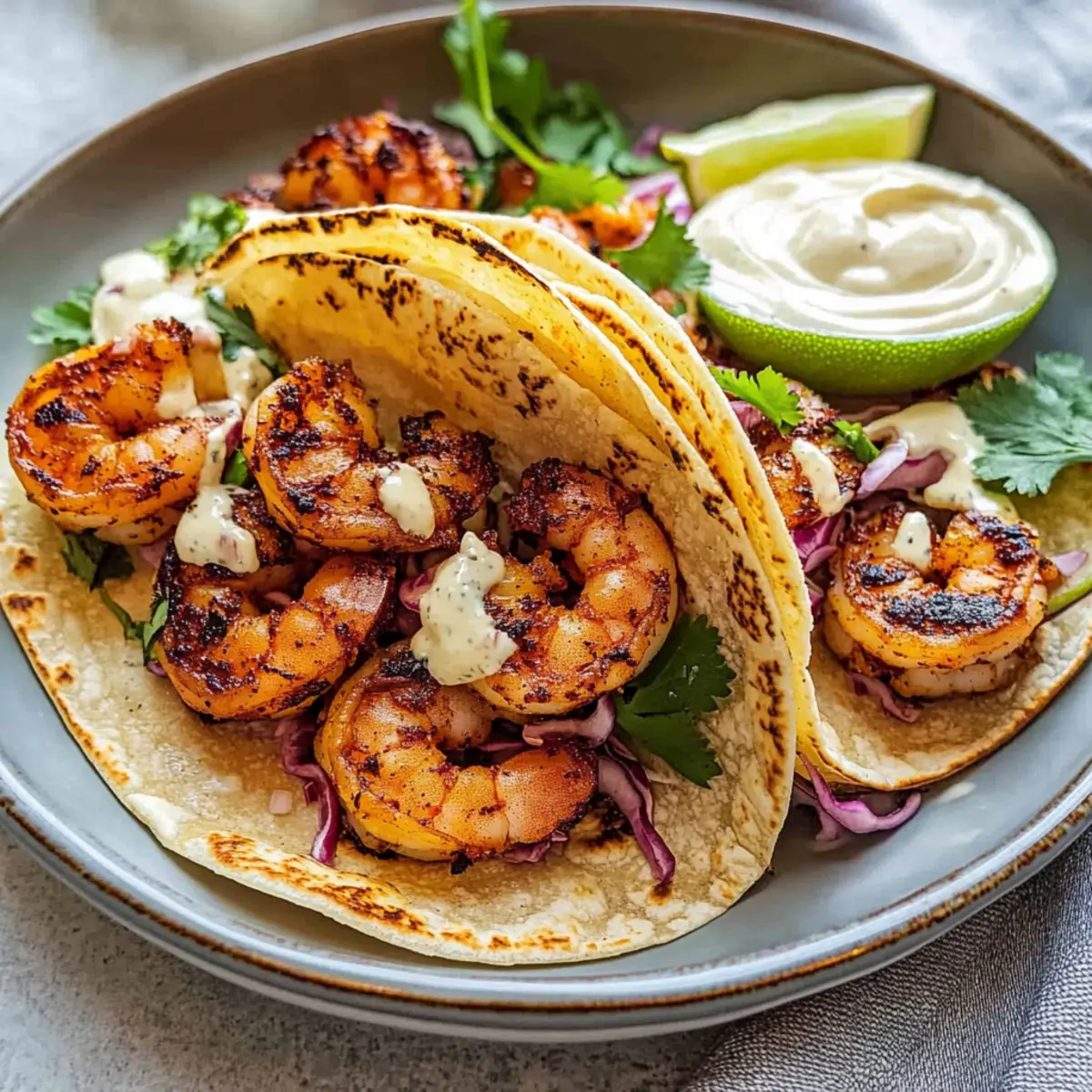 Effortless Blackened Shrimp Tacos with Creamy Garlic Aioli