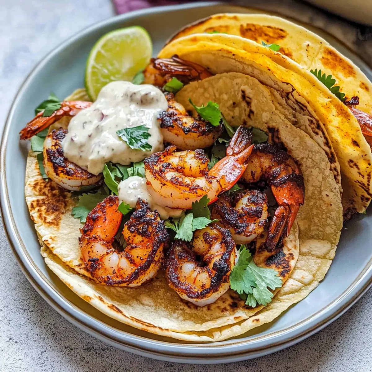 Effortless Blackened Shrimp Tacos with Creamy Garlic Aioli
